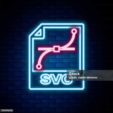 빛나는 네온 라인 Svg 파일 문서 벽돌 벽 배경에 격리 된 Svg 버튼 아이콘을 다운로드합니다 Svg 파일 기호입니다 다채로운