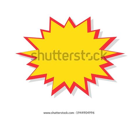 Starburst Cartoon Style Red Speech Bubble Stock Vector Royalty Free