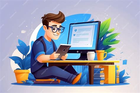 3d Programmer Book And Coffee Vector Illustration Developer Hacker Premium Ai Generated Image