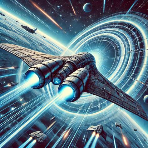 Warp Drive Concept An Illustration Of A Spacecraft Utilizing A W Stock Illustration