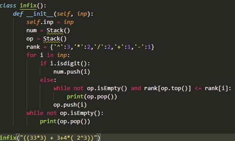solved keyerror while not op isempty and rank[op top ]