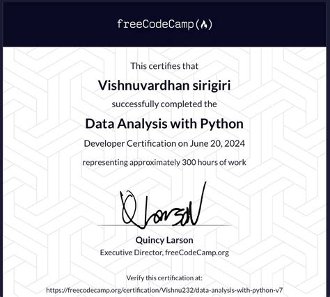 vishnu vardhan on linkedin i just earned the data analysis with python
