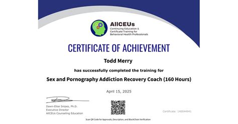 Sex And Pornography Addiction Recovery Coach 160 Hours • Todd Merry •… Todd Merry Lcdc