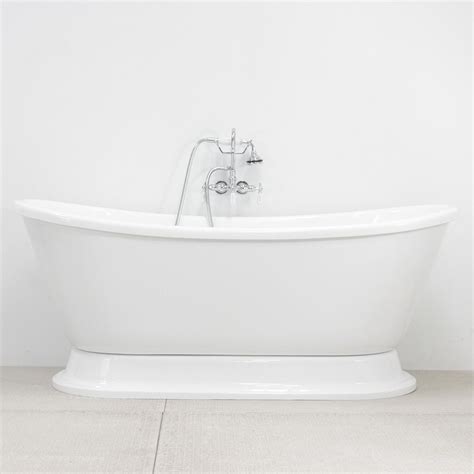 67 Hotel Collection French Bateau Pedestal Bathtub And Faucet Pack Pedestal Tub Free Standing