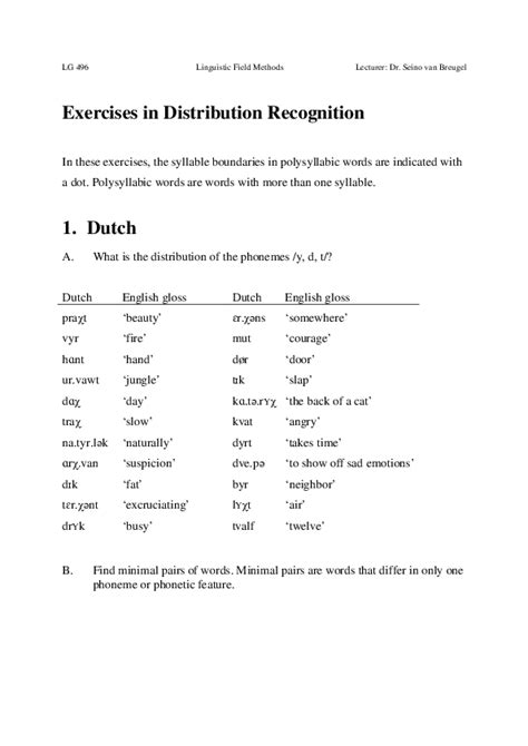 Pdf Exercises In Distribution Recognition