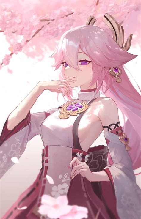 八重神子插画师といれっとぺーぱー的原神插画图片 Bobopic