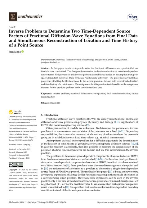 pdf inverse problem to determine two time dependent source factors of