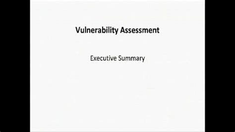 Vulnerability Assessment Executive Summary Report Template Regarding Executive Summary Report
