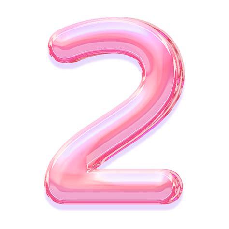 粉色玻璃数字2