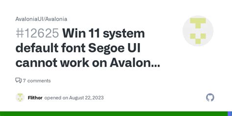 Win 11 System Default Font Segoe Ui Cannot Work On Avalonia Program