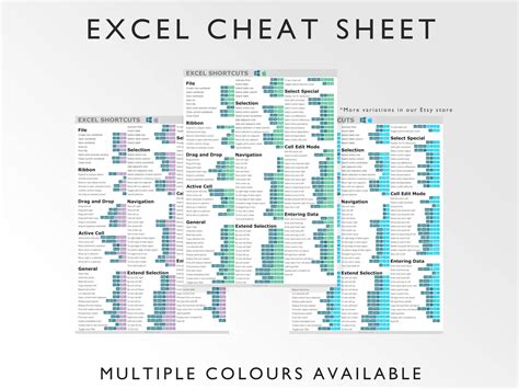 Microsoft Excel Shortcuts Printable Excel Cheat Sheet Workbook Productivity Excel Key