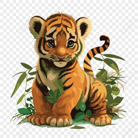 Gambar Anak Harimau Vektor,stiker,anak Kecil,kartun PNG Unduh Gratis - Lovepik