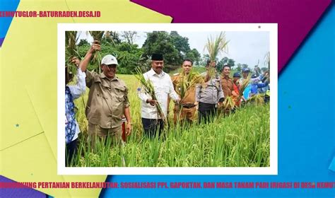 Mendukung Pertanian Berkelanjutan: Sosialisasi PPL, Gapoktan, dan Masa Tanam Padi Irigasi di ...