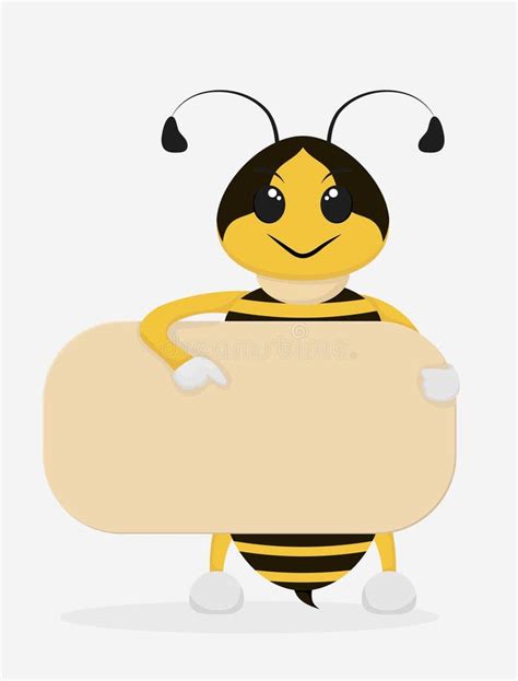 Honey Bees Holding Text Space Stock Vector Illustration Of Hexagon