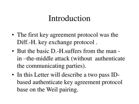 Ppt Identity Based Authenticated Key Agreement Protocol Based On Weil Pairing Powerpoint