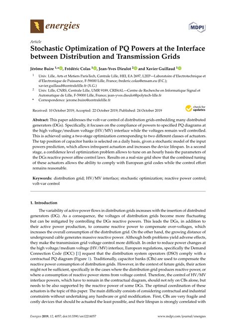 Pdf Stochastic Optimization Of Pq Powers At The Interface Between