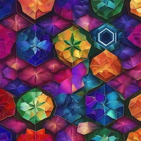 Modern Kaleidoscope Hexagonal Pattern Geometric Design Cloth Pattern Premium Ai Generated Image