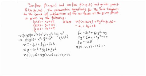 SOLVED Find The Parametric Equations Of The Line That Is Tangent To The