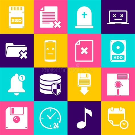 Set Calendar And Clock Floppy Disk In The 5 25 Inch Hard Drive Hdd Tombstone With Cross Dead