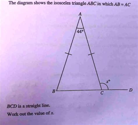 Solved The Diagram Shows The Isosceles Triangle Abc In Which Ab Ac A 440 Xo B D Bcd Is A