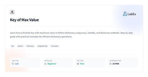Python 딕셔너리에서 최댓값을 가진 키 찾는 방법 Labex