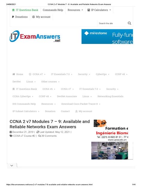 CCNA 2 v7 Modules 7 - 9 - Available and Reliable Networks Exam Answers ...