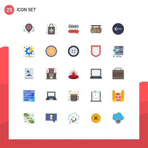 User Interface Pack Of 25 Basic Flat Colors Of Arrow Vegetable Hand Bag