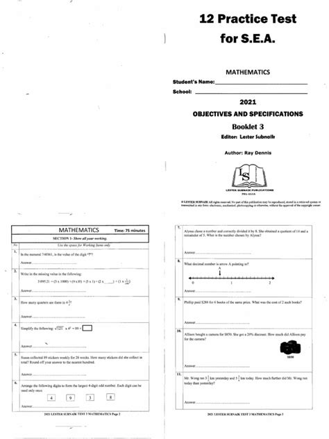 Sea Practice Test 3 Pdf