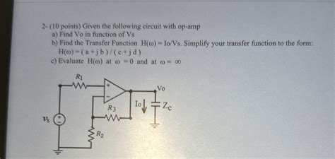 Solved 2 10 ﻿points ﻿given The Following Circuit With