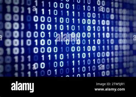 Technology Blue Background With Binary Code Moves From Left To Right On