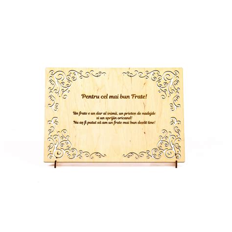 Персонализирана дървена грамота За най добрия Брат Emag Bg