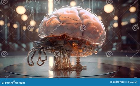 Abstract Neural Network A Brain With Neurons And Wires Stock Illustration Illustration Of