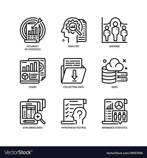 Statistical Analysis Icons Set Royalty Free Vector Image Statistical Analysis Icons Set Royalty Free Vector Image