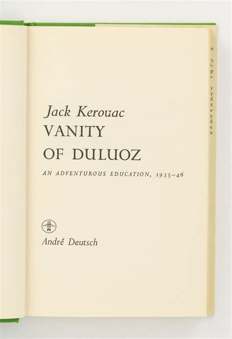 Vanity Of Duluoz An Adventurous Education 1935 46 Jack Kerouac