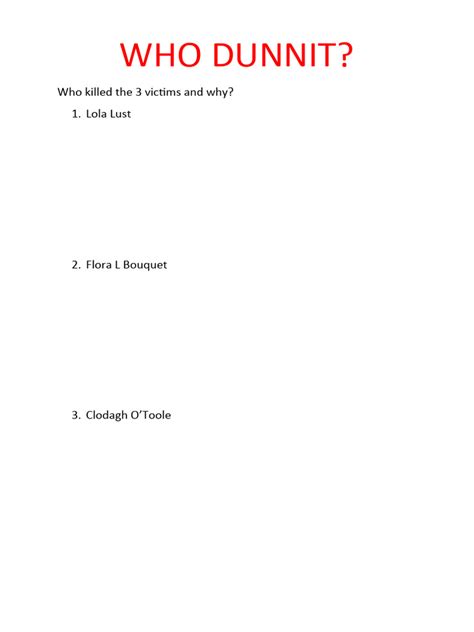 Who Dunnit Answers Pdf