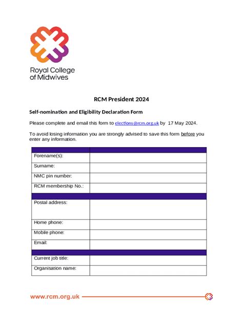 Self Nomination Eligibility Declaration Rcm Doc Template Pdffiller