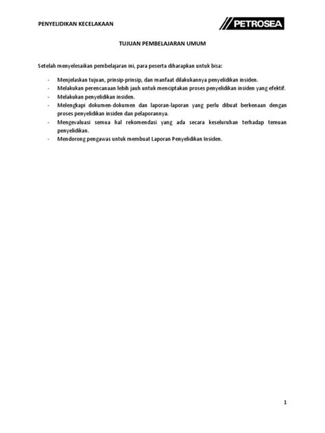 Incident Investigation Training Module Pdf