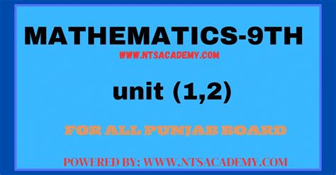 9th Class Math Chapter Wise Test Unit 12 Nts Academy