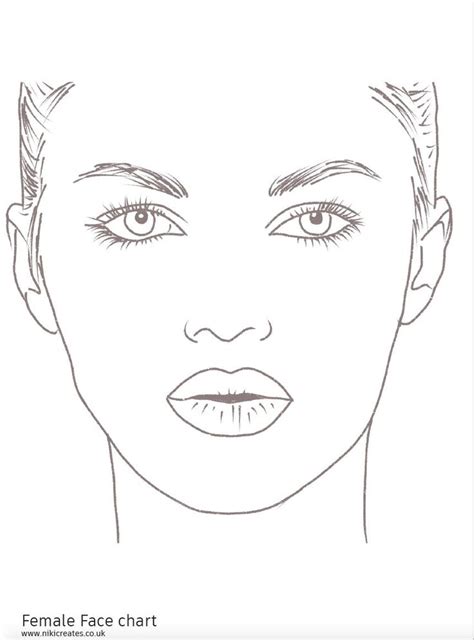 Face Chart Blank A4 Digital Etsy Face Chart Makeup Face Charts