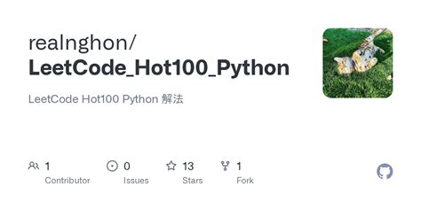 Github Realnghonleetcodehot100python Leetcode Hot100 Python 解法