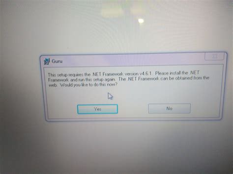 c framework 4 6 1 is not supported on this operating system