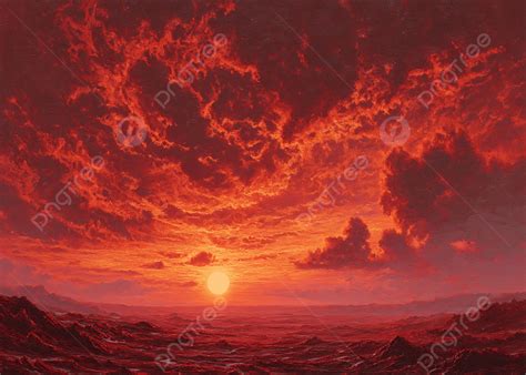Wallpaper Crimson Sky Trees