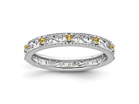 Sterling Silver Stackable Expressions Citrine Ring 015ctw 186m5k Jtv