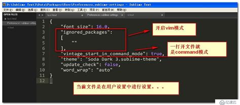 sublime text3下的vi编辑模式 web开发 亿速云