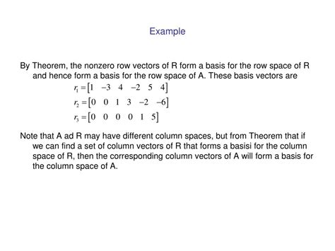 ppt section 5 5 row space column space and nullsapce powerpoint