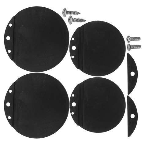 Tablzone 4pcs Efficient Black Rubber Scupper Flapper Kit With Anti Leak Seal For Boat Drain