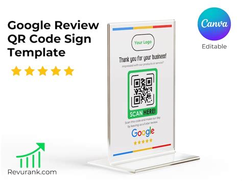 Google Review QR Code Sign Canva Template Business Review Request Sign Ask For Review Template