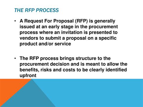 Ppt The Rfp Process Powerpoint Presentation Free Download Id 737564