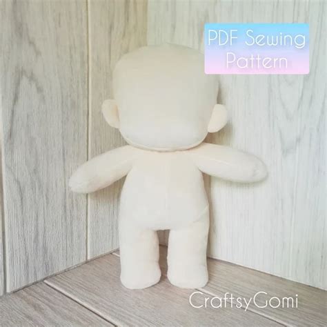 Chibi Human Plush Base Version 1 Pdf Sewing Pattern Etsy Plush Pattern Plushie Patterns