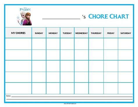 Free Printable Frozen Chore Chart Chore Chart Print Calendar Chores